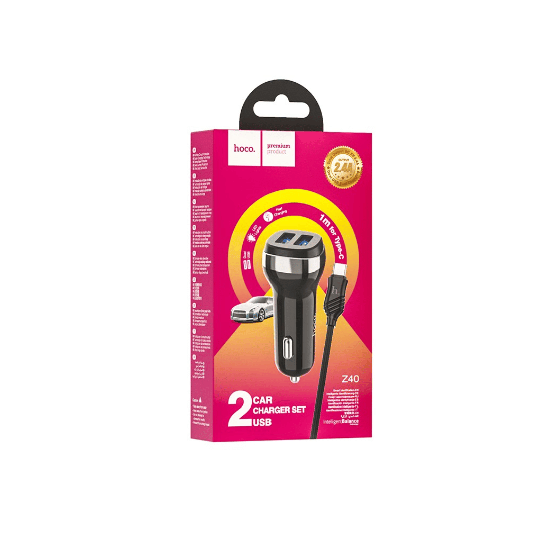 Z49 HOCO cargador para auto dual port USB más cable tipo C – LUXORIT
